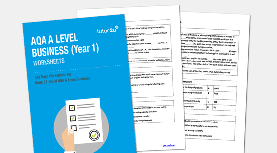 AQA A Level Business (Year 1) Lesson Worksheets… | Business | tutor2u