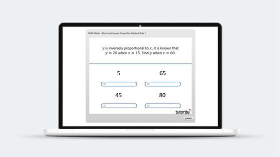 Direct and Inverse Proportion Revision Quiz | Maths | tutor2u