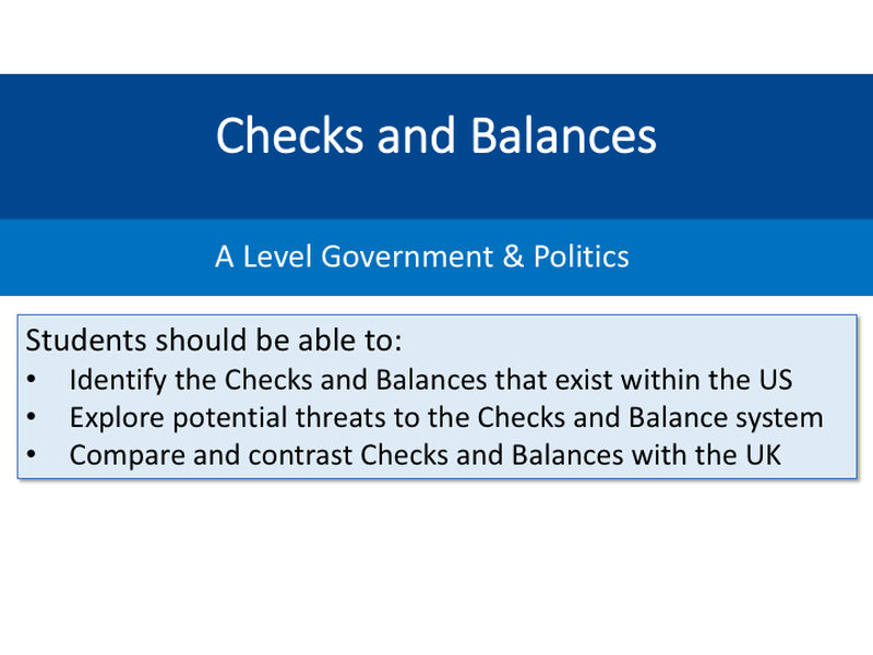 Checks and Balances | tutor2u