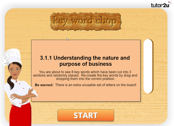 AQA A Level Business 3.1.1 "Key Word Chop"… | Business | tutor2u