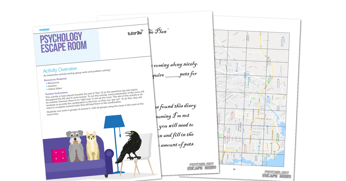 Teaching Activity: tutor2u A-Level Psychology Escape Room | tutor2u