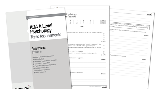 Aggression: Topic Assessments for AQA A-Level… | Psychology | tutor2u