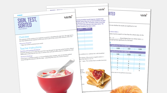 Sign Test Sorted | Psychology | tutor2u