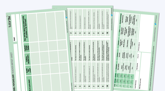 Psychology ‘Feedback Impact’ Marking Grids | Psychology | tutor2u