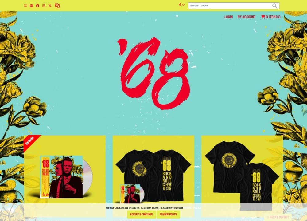 '68 Official Online Store : Merch, Music, Downloads & Clothing