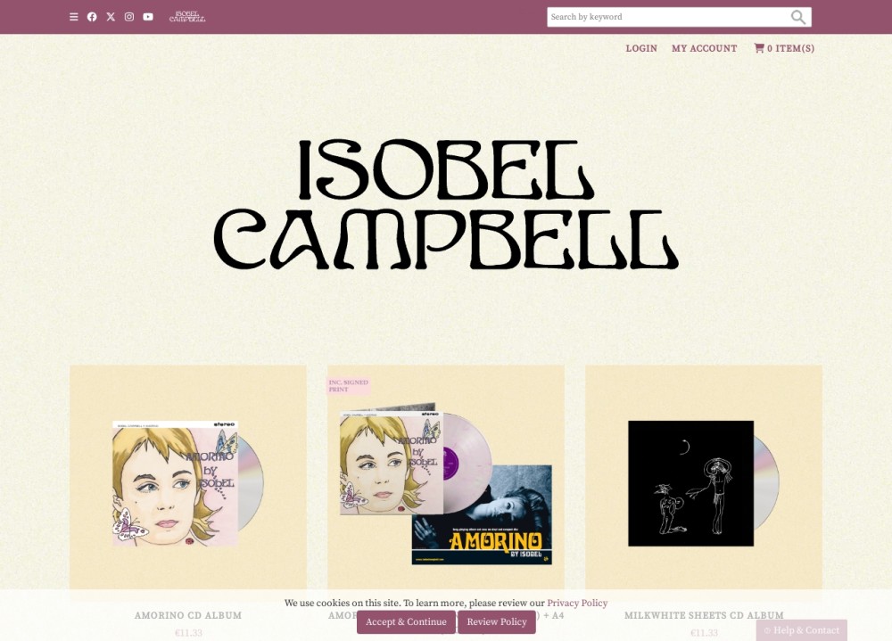Isobel Campbell Official Online Store : Merch, Music, Downloads & Clothing