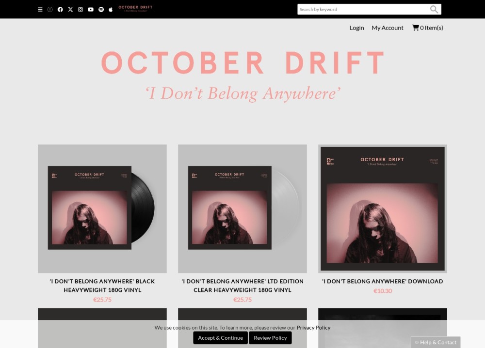 October Drift Official Online Store : Merch, Music, Downloads & Clothing