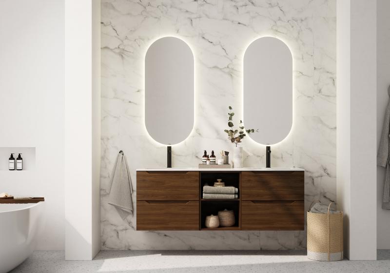 EMMA Mørk Eik 1-skuff - Baderomsmøbler