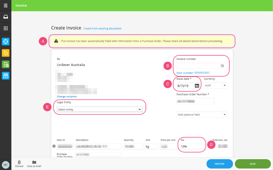 UNILEVER - How do I flip a Unilever Purchase Order into an Invoice?