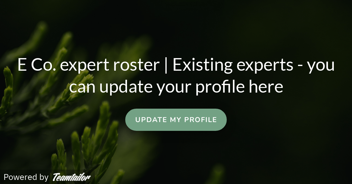 E Co. expert roster | Existing experts - you can update your profile ...