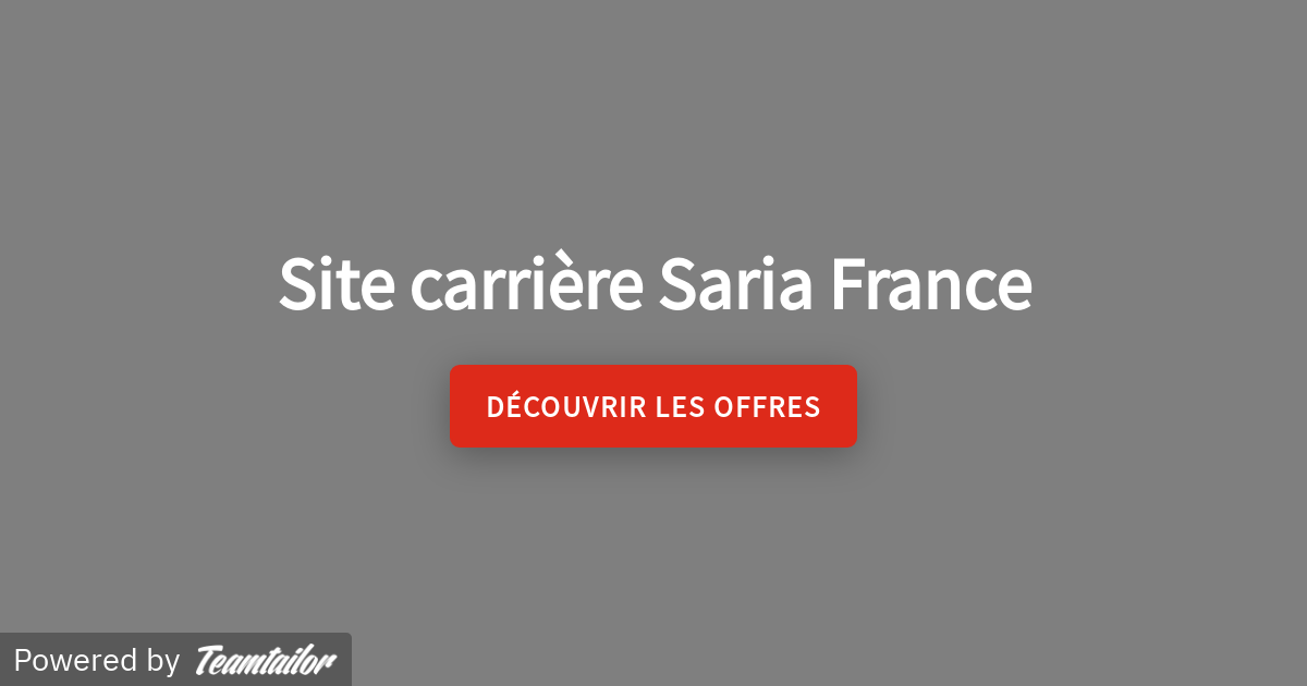 Une carrière unique - SARIA France