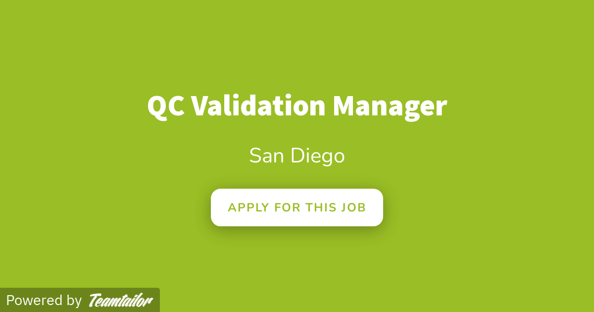 QC Validation Manager - PolyPeptide US