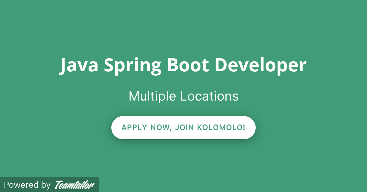 Java Spring Boot Developer - Kolomolo