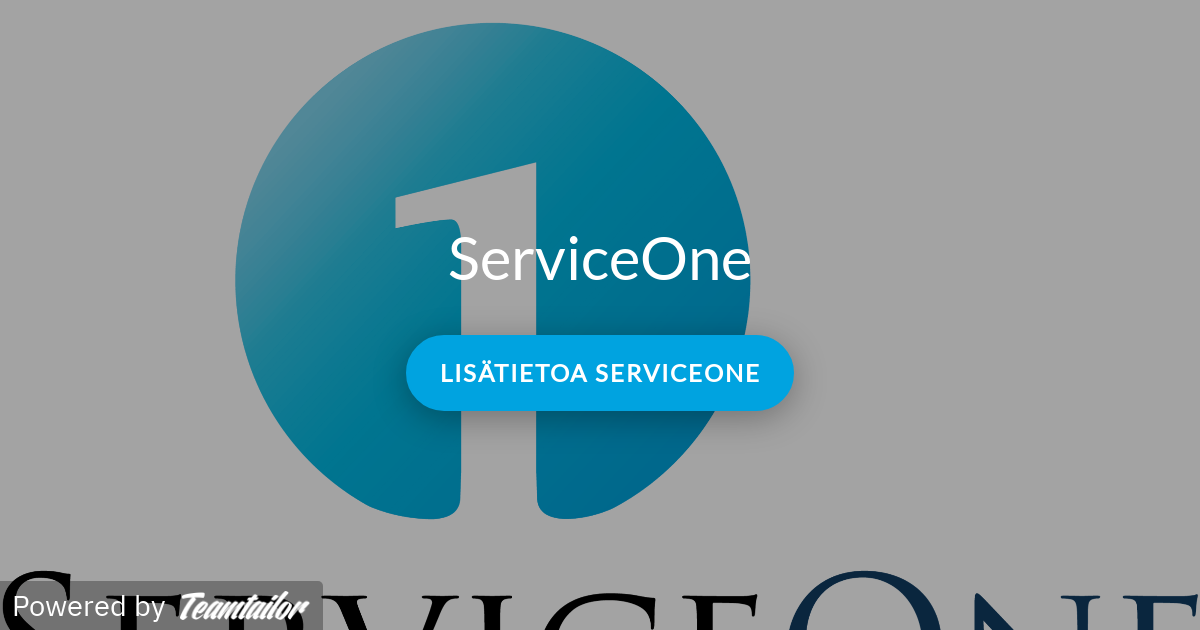Liity ServiceOne joukkueeseen - ServiceOne