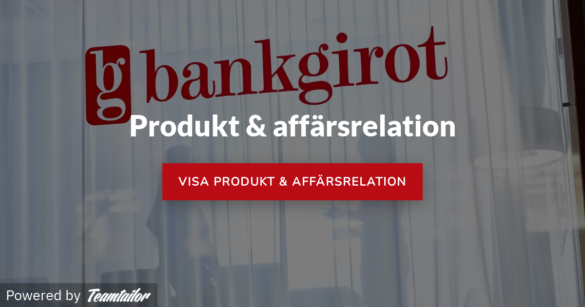 Produkt samt Affärsrelation - Bankgirot AB
