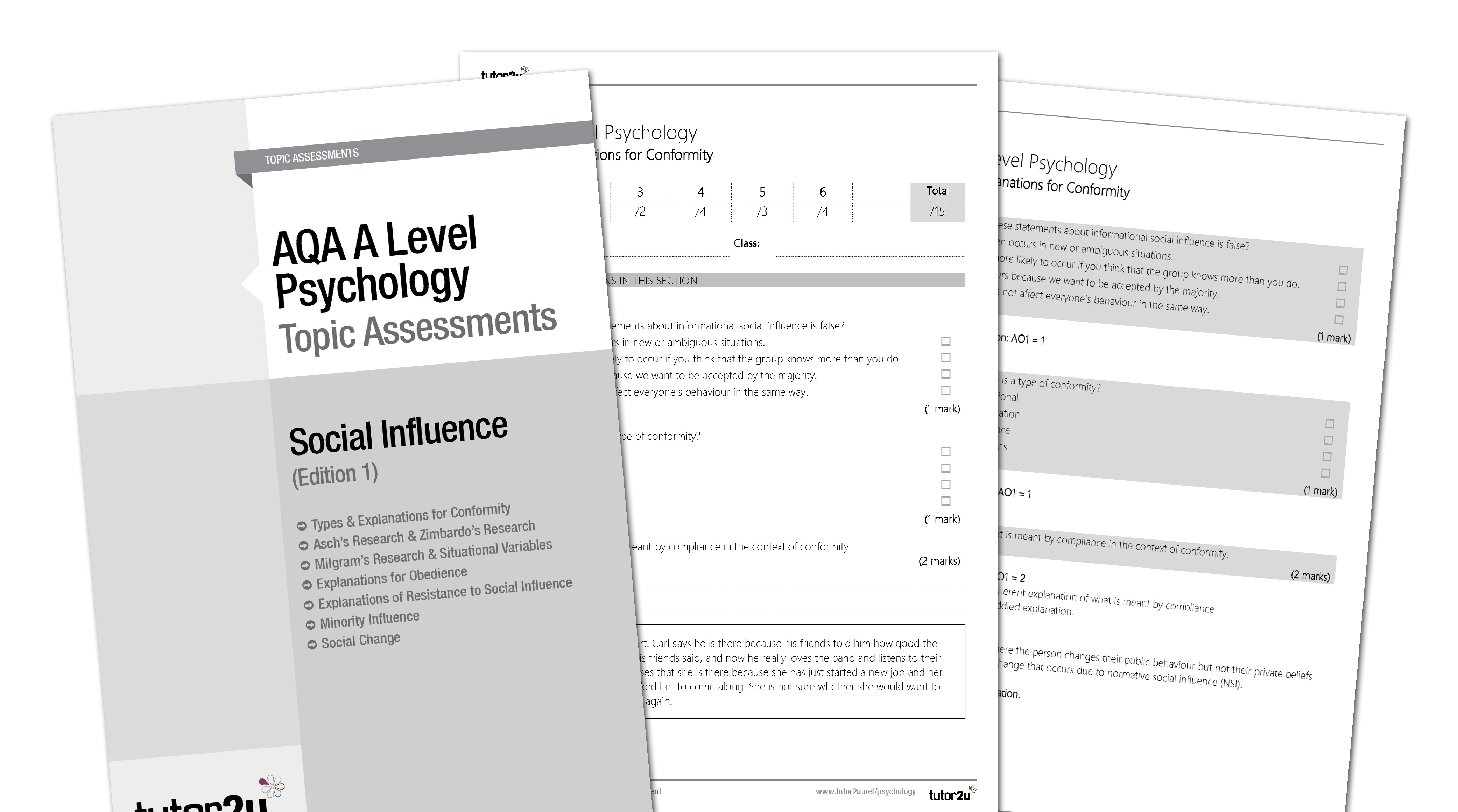 Social Influence: Topic Assessments for AQA… | Psychology | tutor2u