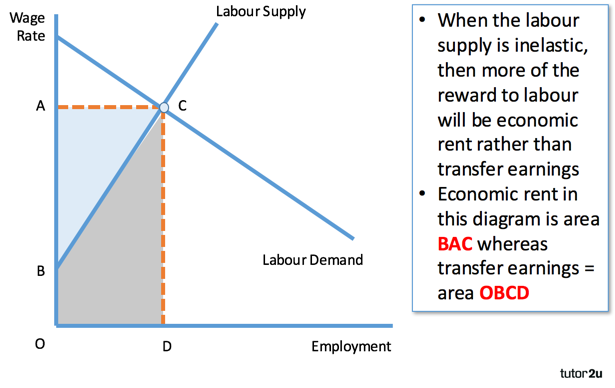 Transfer Earnings and Economic Rent (Labour… | Economics | tutor2u