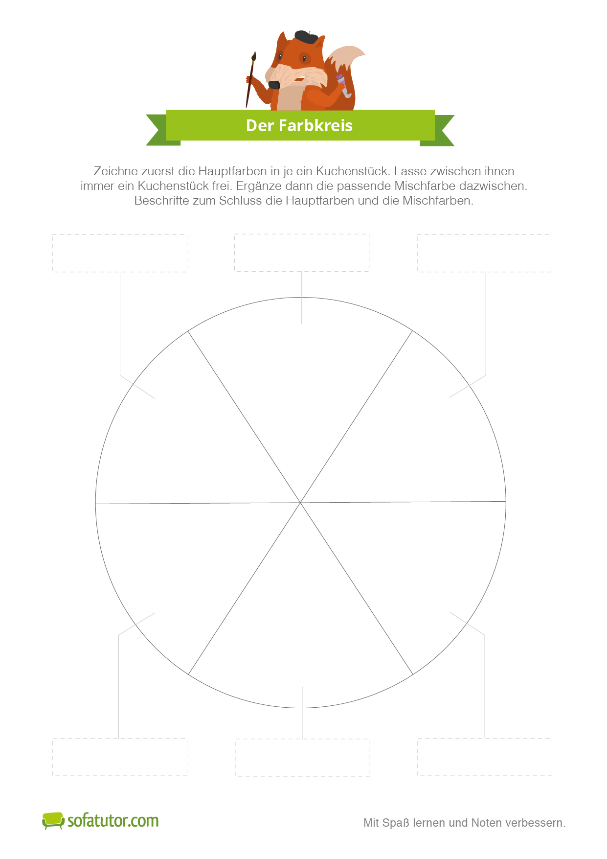 Kostenlose Vorlagen zum Farbkreis und zur Farbenlehre