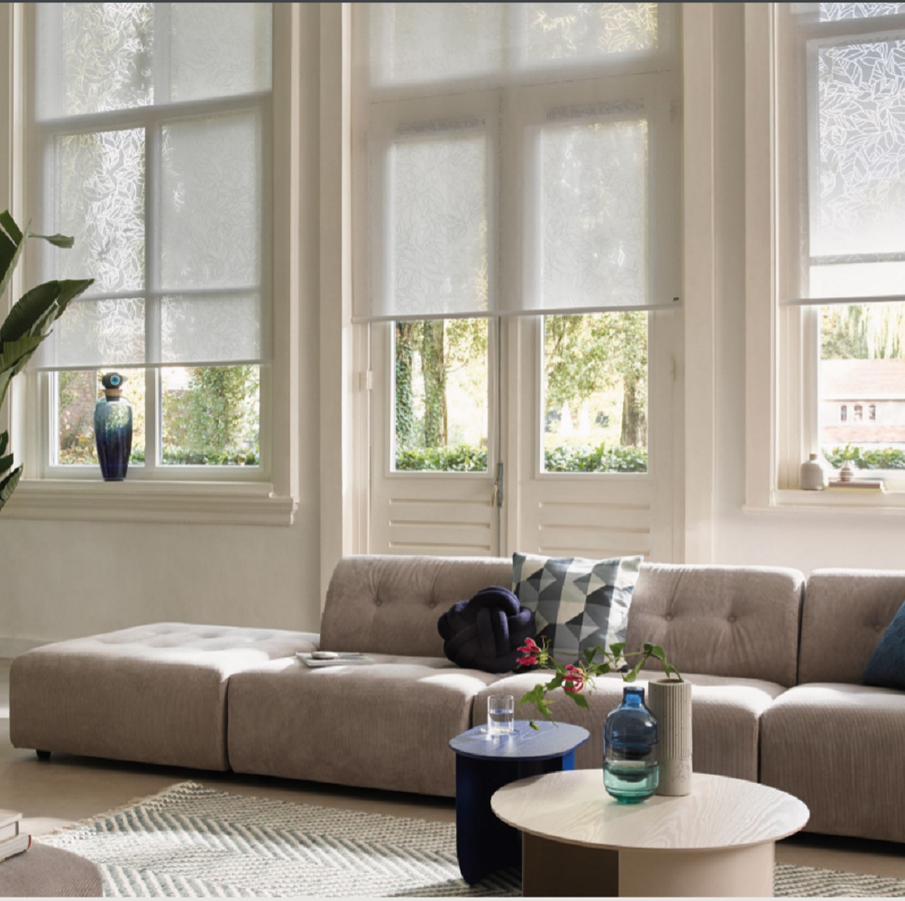 Luxaflex Sheer & Semi Transparent Roller Blinds in White and Cream