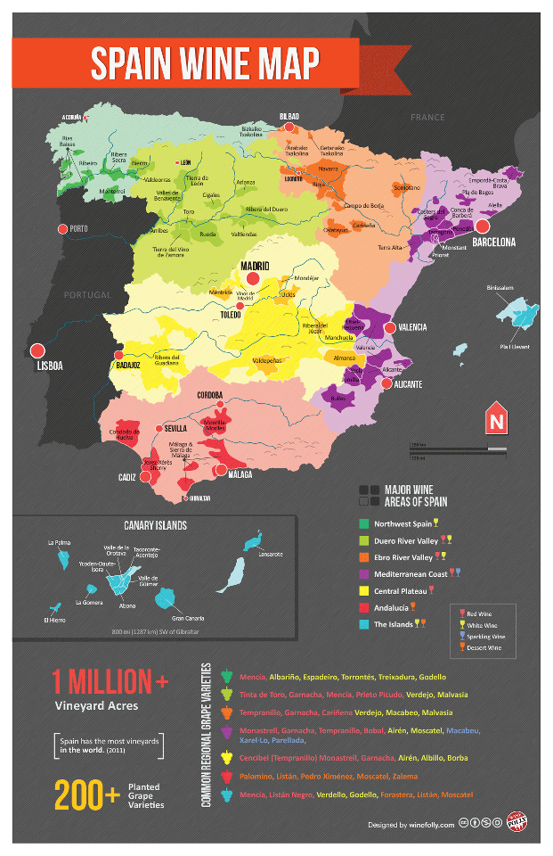 Mapa de vinos de España y puntos Parker - Verema.com