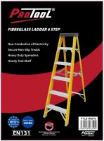 PTLD1880FG PROTOOL FIBREGLASS LADDER EN131 6 STEP MAX LOAD 150KG ...