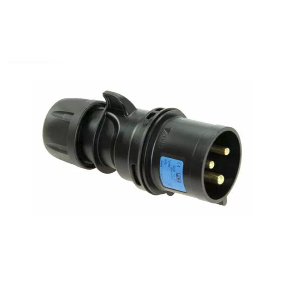 16 Amp Inline PLUG 220/240V BLACK 2Pin+E Midnight Series 013-6X-PLUG ...