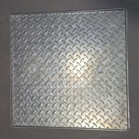 Manhole Cover & Frame Galvanised 600x600mm 20ton Chequer Plate - Goodwins