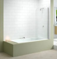 MERLYN SINGLE CURVED BATH SCREEN - bathroomworld