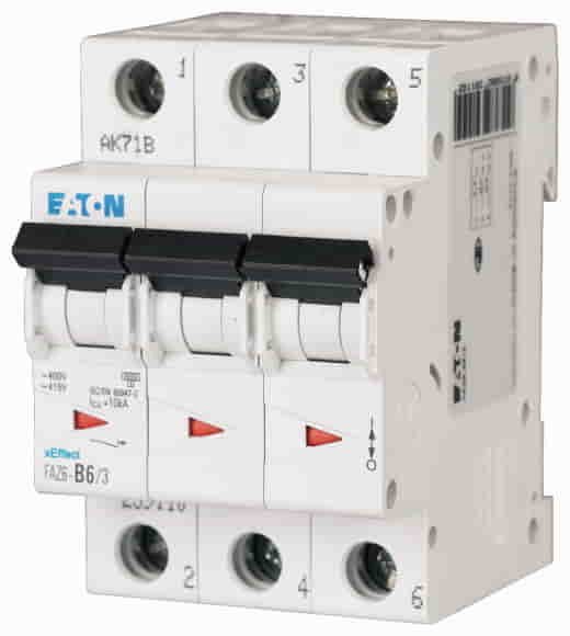 Eaton Moeller FAZ6-B6/3 MCB, 6A, 3-Pole, B-Type, 6kA - 239110 - CSE Industrial Electrical ...