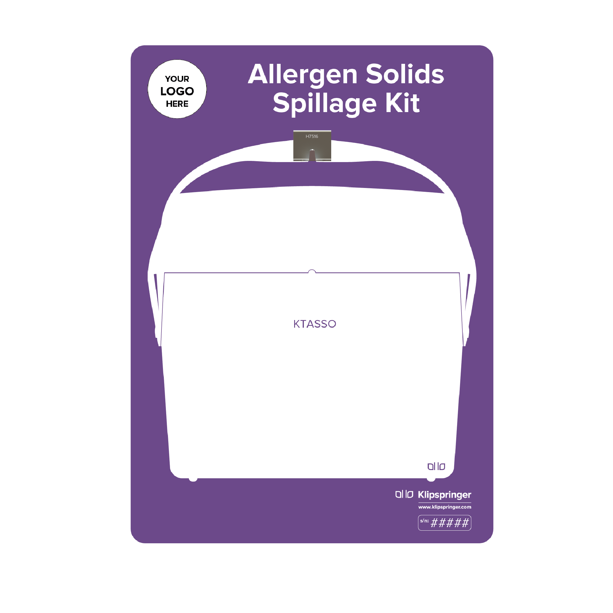 Allergen Spillage Solids Kit Shadow Board, Purple - Klipspringer