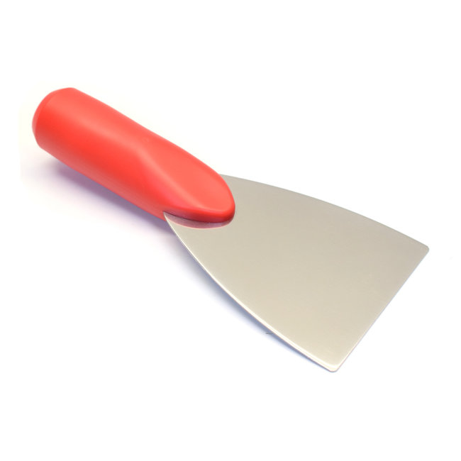 Narrow scraper - threaded - stiff s/s blade, 80 mm, red - Klipspringer