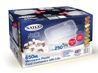 Microwave Plastic Container & Lids - Satco (250x650ml) - Redstar ...