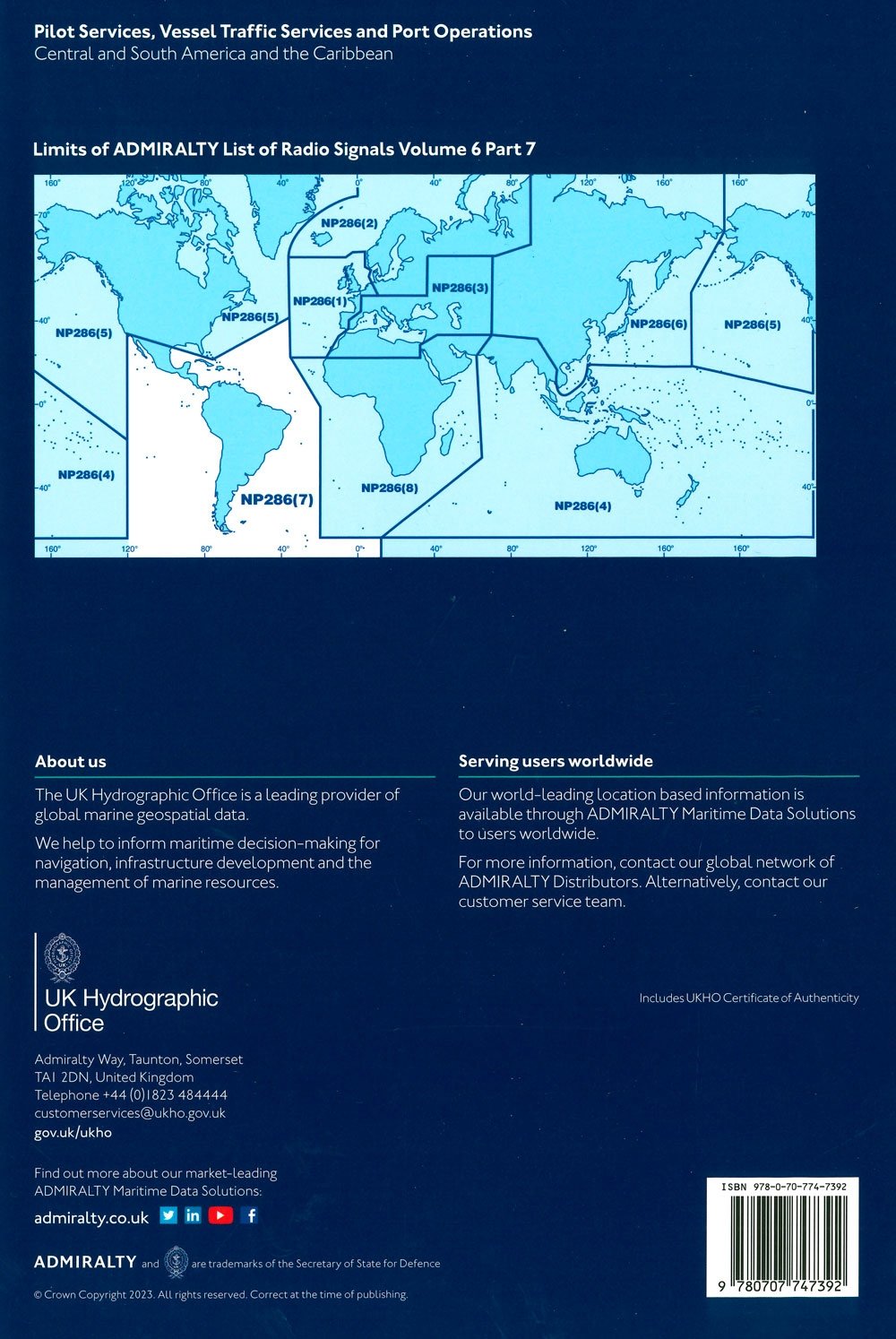 ADMIRALTY List of Radio Signals - NP286(7) Pilot Services, Vessel ...