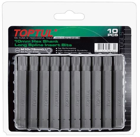 Toptul QFSFB1208 Hex Shank Insert Bits 10mm M8x75mm - BNR Limited