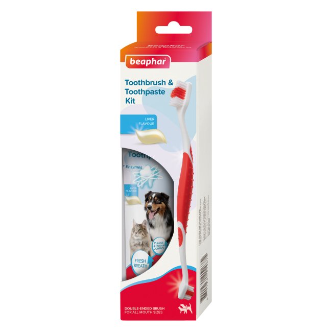 Beaphar Dental Kit Toothbrush & Toothpaste 6x100gm - Su-Bridge Pet Supplies