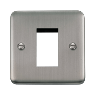 Click Deco Plus 1 Gang Single Aperture Euro Mod Data Plate Stainless ...