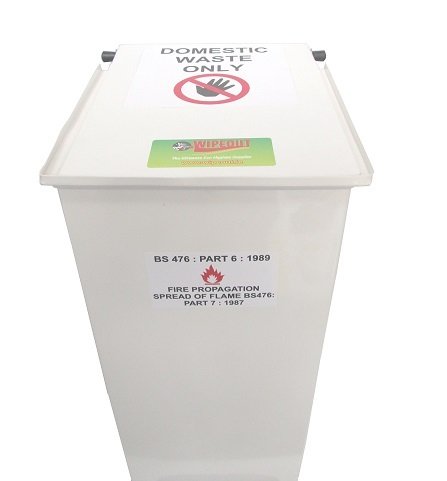 Fire Retardant Bin Small White - Wipeout