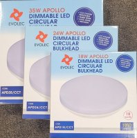 EVOLEC 18W DIM APOLLO LED 280mm BH CCT 3K 4K 5K,IP54 ( BOX 10 ) | APD18/CCT - Spectrum ...