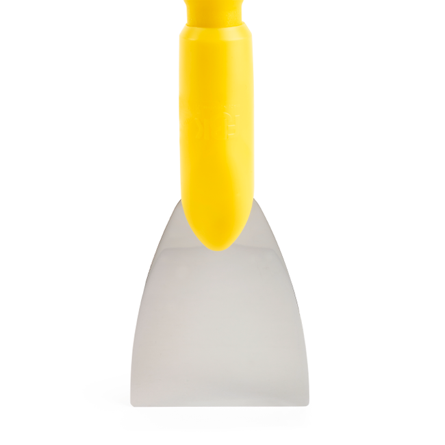 Narrow scraper - threaded - stiff s/s blade, 80 mm, yellow - Klipspringer