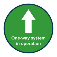 "One Way System in Operation" Arrow / Text Floor Vinyl - 300mmØ ...