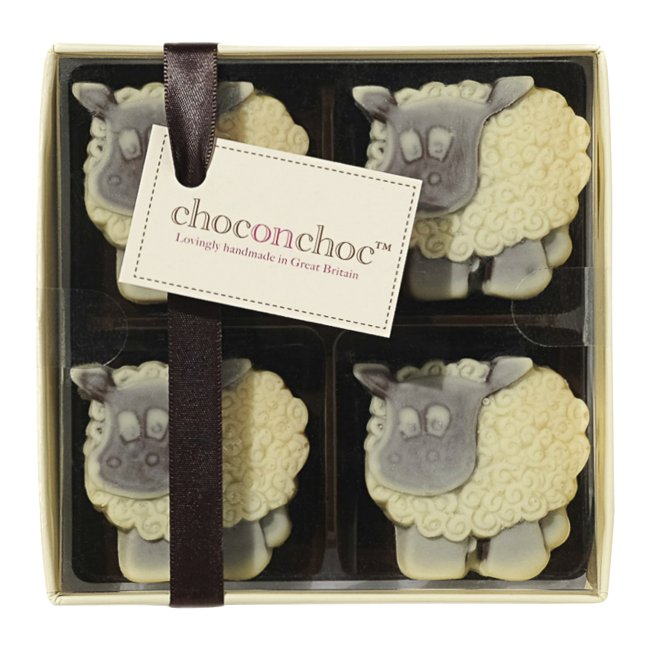 Handmade white and dark chocolate sheep carton - 10x10x3cm - 6x85g ...