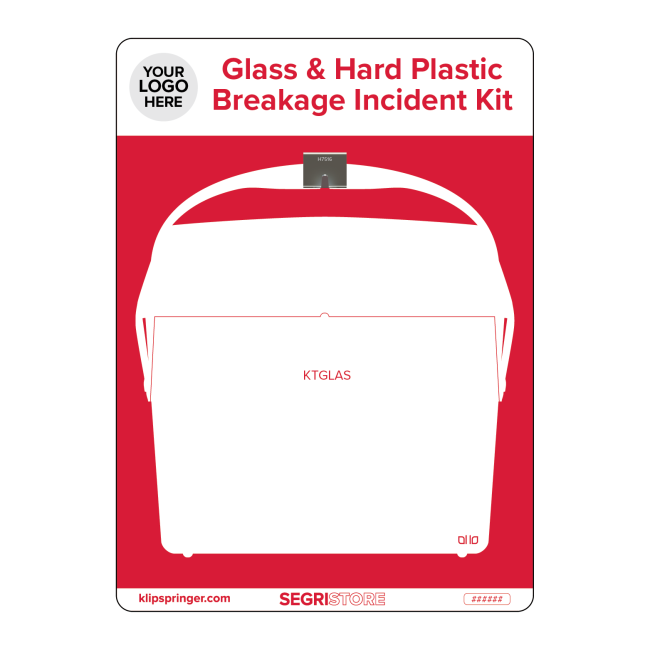 Glass Breakage Spillage Kit Shadow Board, Red - Klipspringer