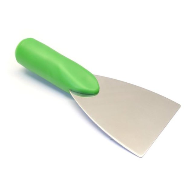 Narrow scraper - threaded - stiff stainless steel blade, 120 mm, green ...