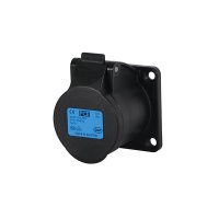 PCE 16A 230V 2P+E Panel Mount socket for IWB (Black) - Reynolds of Raphoe