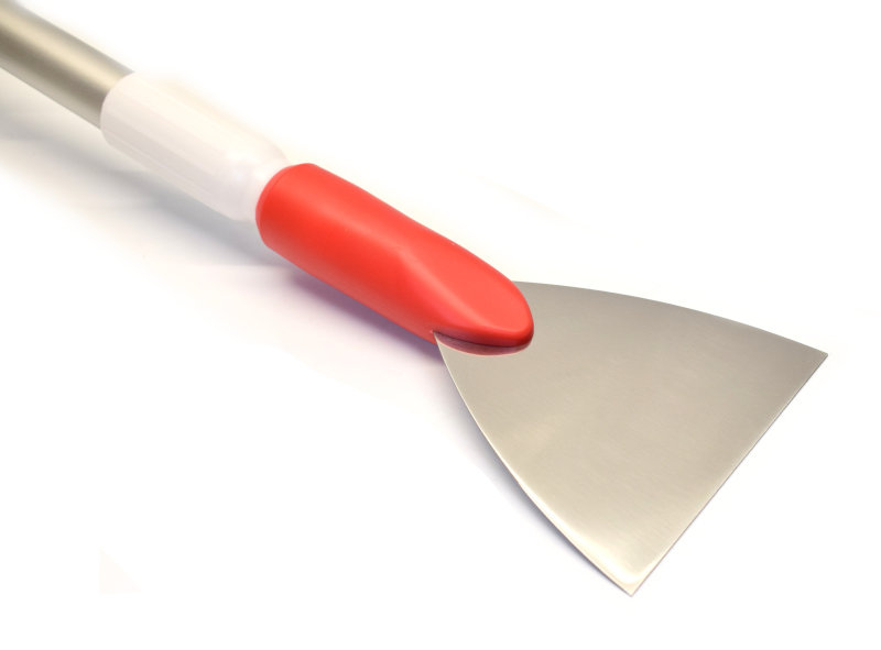 Narrow scraper - threaded - stiff stainless steel blade, 120 mm, Red ...