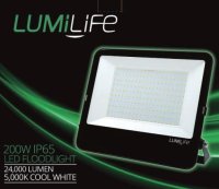 LUMILIFE 200W IP65 FLOODLIGHT 24000 LUMENS COOL WHITE - Burke Brothers