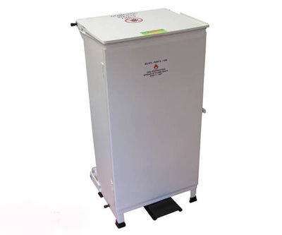 Fire Retardant Bin Large White 70ltr (SC) - Wipeout