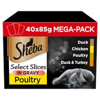 Sheba Cat Pouch Select Slices Poultry Selection in Gravy 85g MEGA 40pk ...