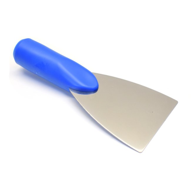 Narrow scraper - threaded - stiff stainless steel blade, 80 mm, blue ...