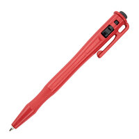 Detectable pen - retractable, with pocket clip and lanyard loop, red ...